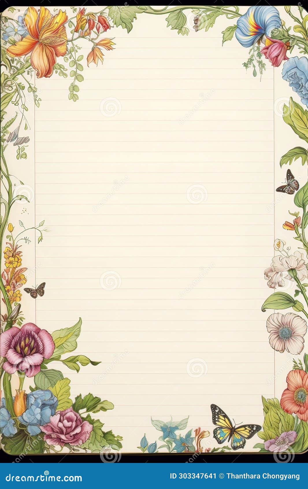 An Illustrated Notepad, with Wedding Elaborate Borders Stock ...