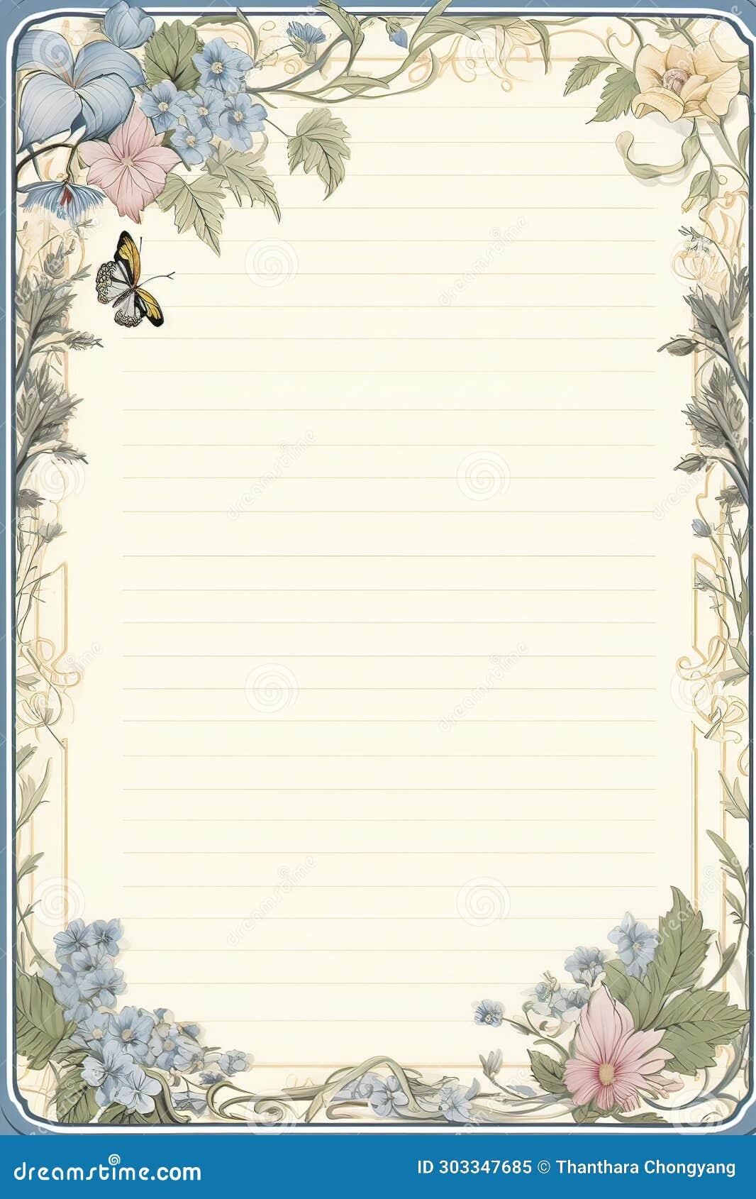 An Illustrated Notepad, with Wedding Elaborate Borders Stock ...