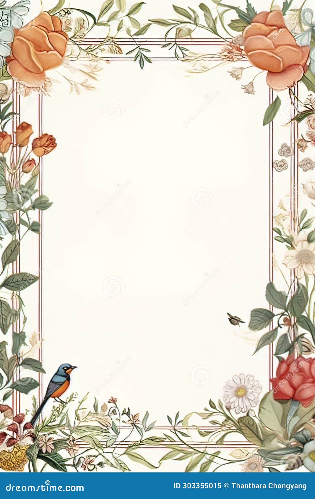 An Illustrated Notepad, with Wedding Elaborate Borders Stock ...