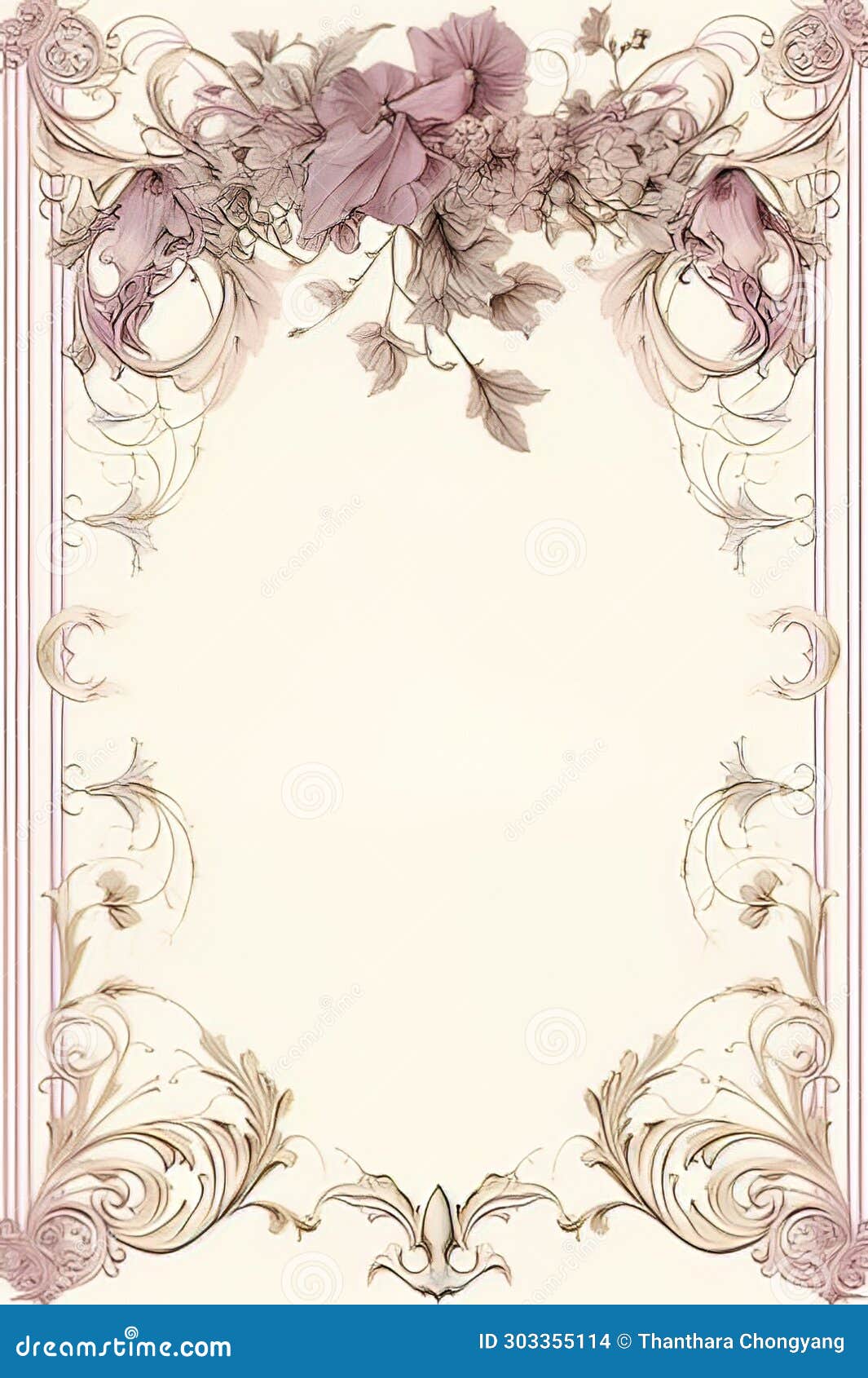 An Illustrated Notepad, with Wedding Elaborate Borders Stock ...