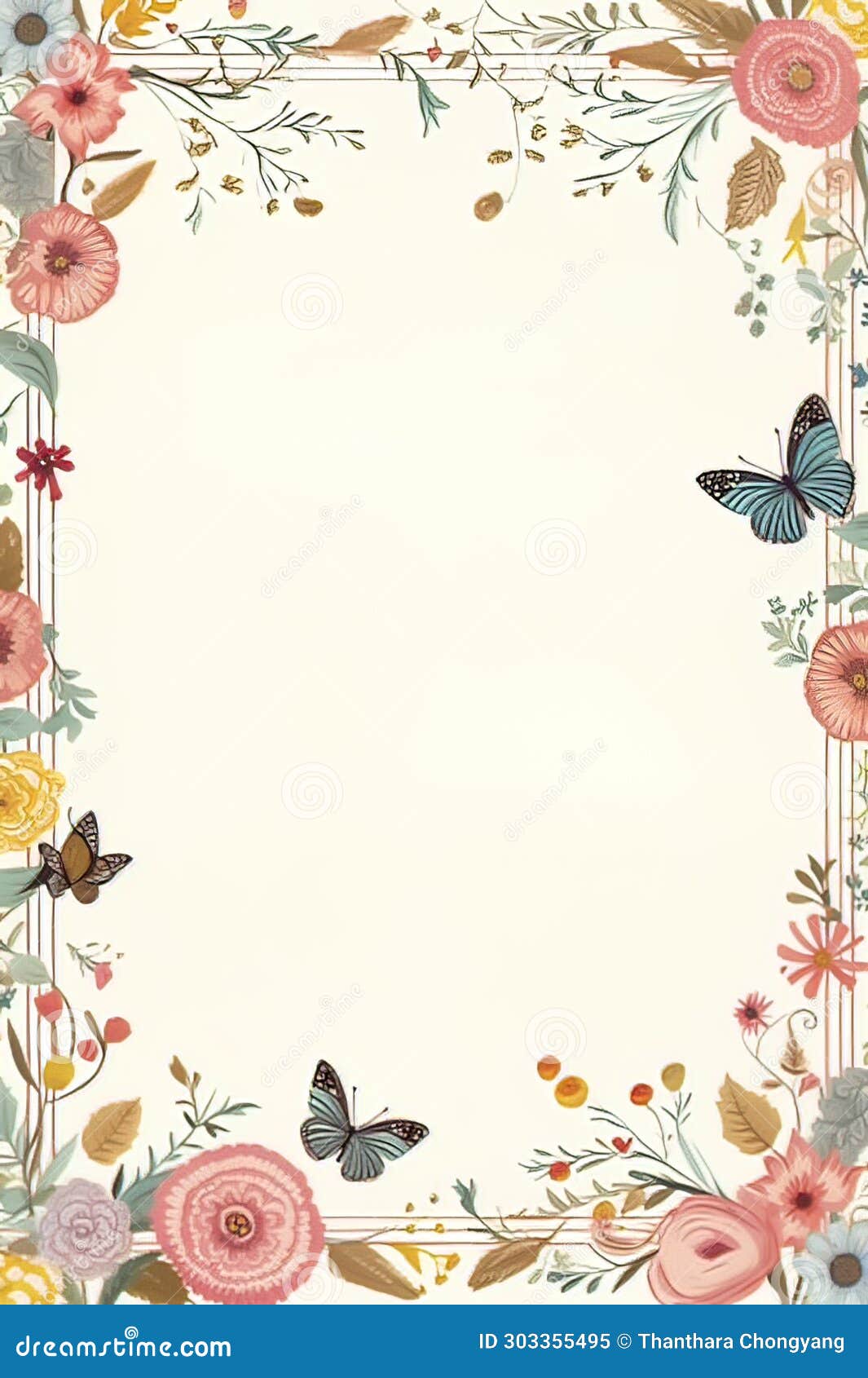 An Illustrated Notepad, with Wedding Elaborate Borders Stock ...