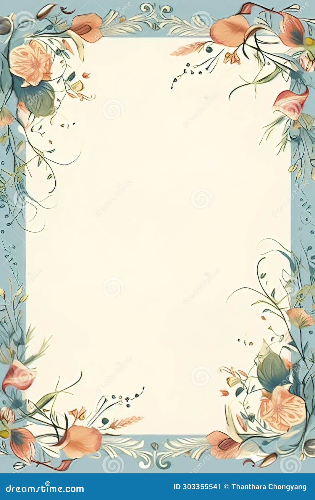 An Illustrated Notepad, with Wedding Elaborate Borders Stock ...