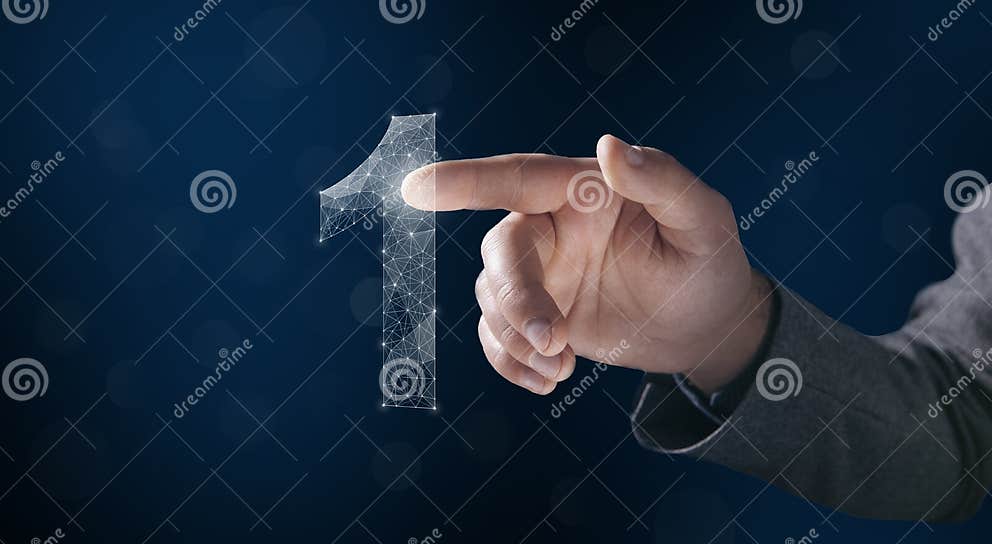 Illustrated Numeral 1 from the Web Stock Photo - Image of screen ...