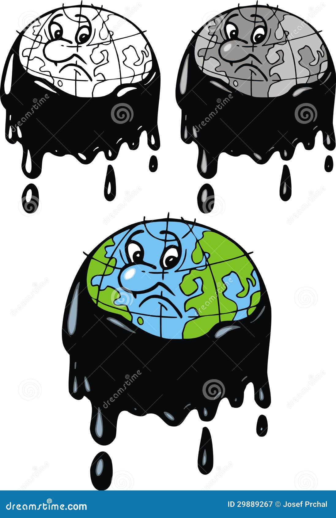 Oil Problem And Earth Cartoon Vector | CartoonDealer.com #29889267