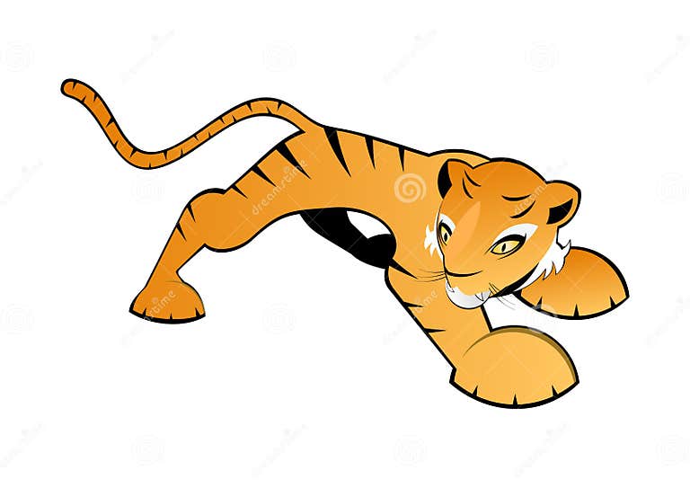 Illustrated orange tiger stock illustration. Illustration of orange ...