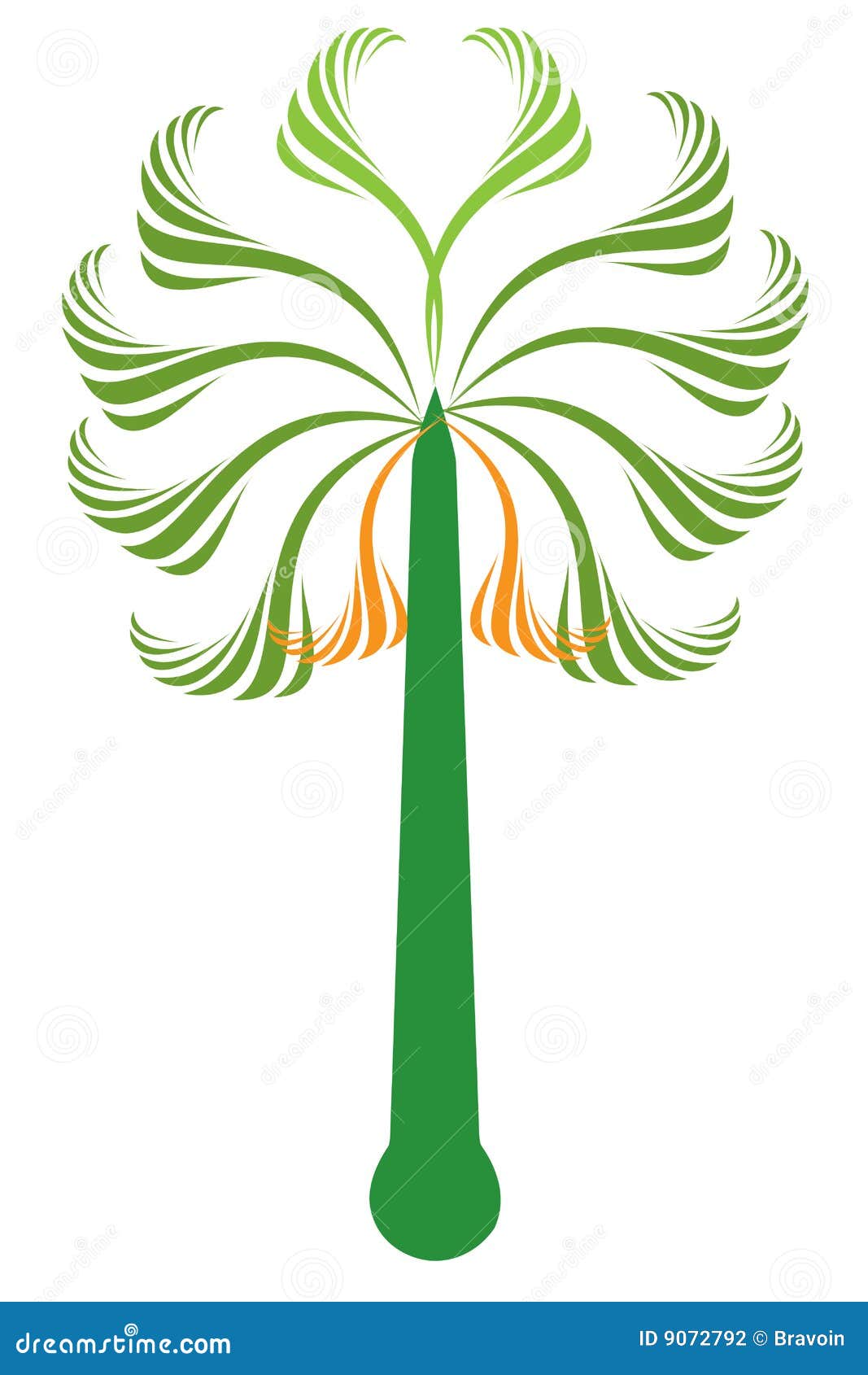 Illustrated Palm Tree stock vector. Illustration of exotic - 9072792
