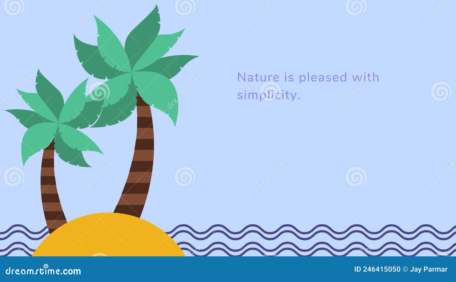 Illustrated Palm Tree Vector Beach Wallpaper Stock Illustration ...