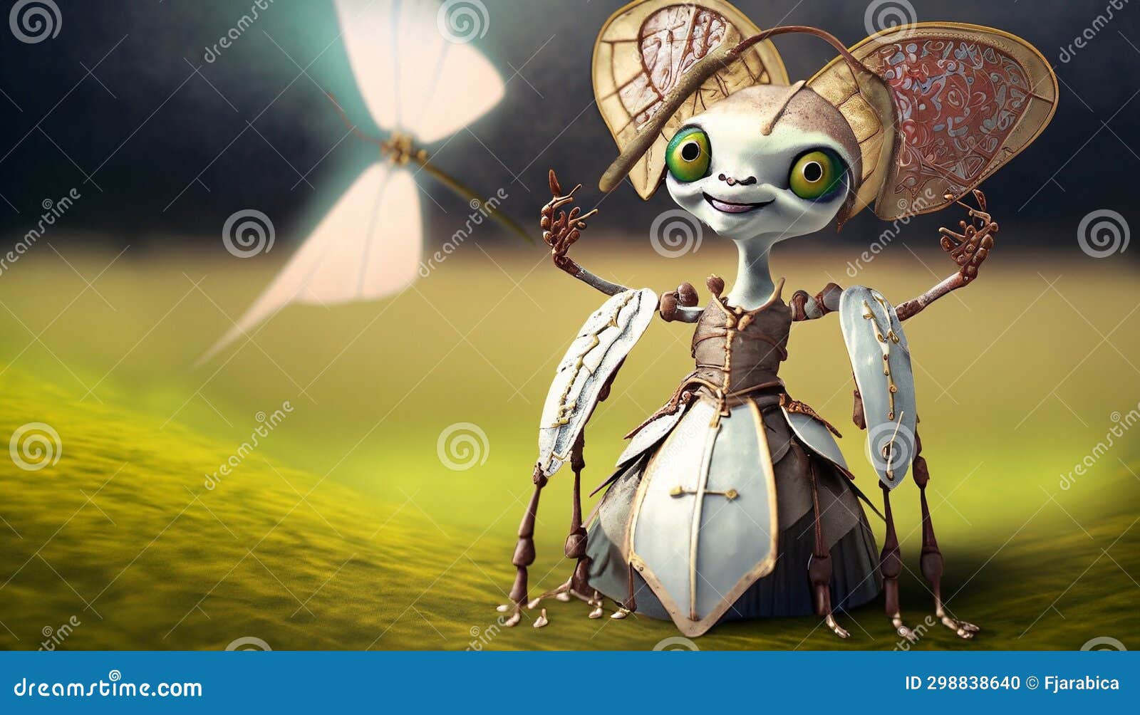 Illustrated Praying Mantis Character Stock Illustration - Illustration ...