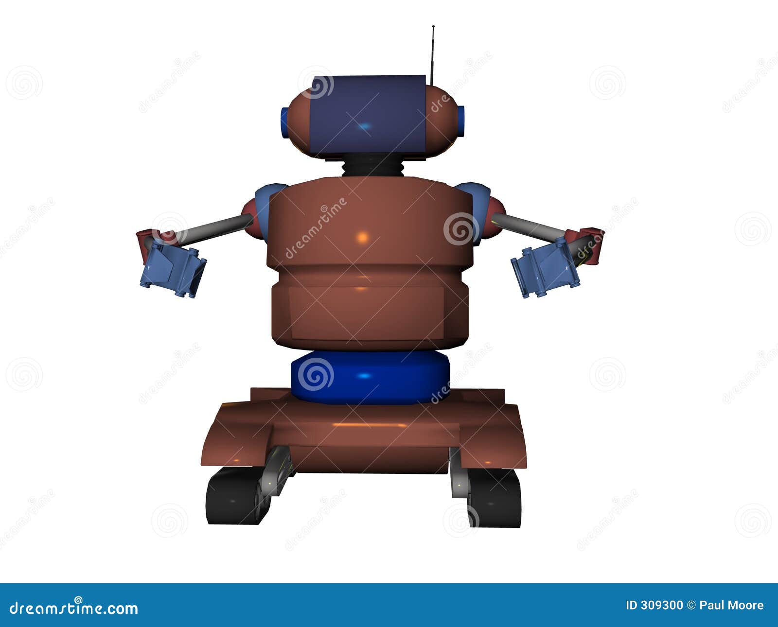 Illustrated Robot stock illustration. Illustration of wheel - 309300