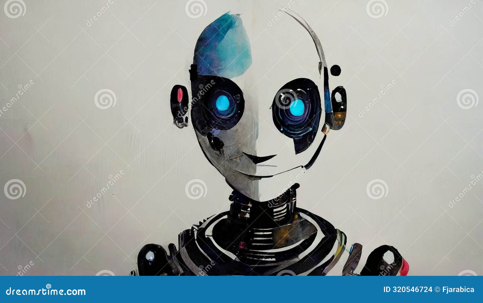 Illustrated robot stock illustration. Illustration of cover - 320546724