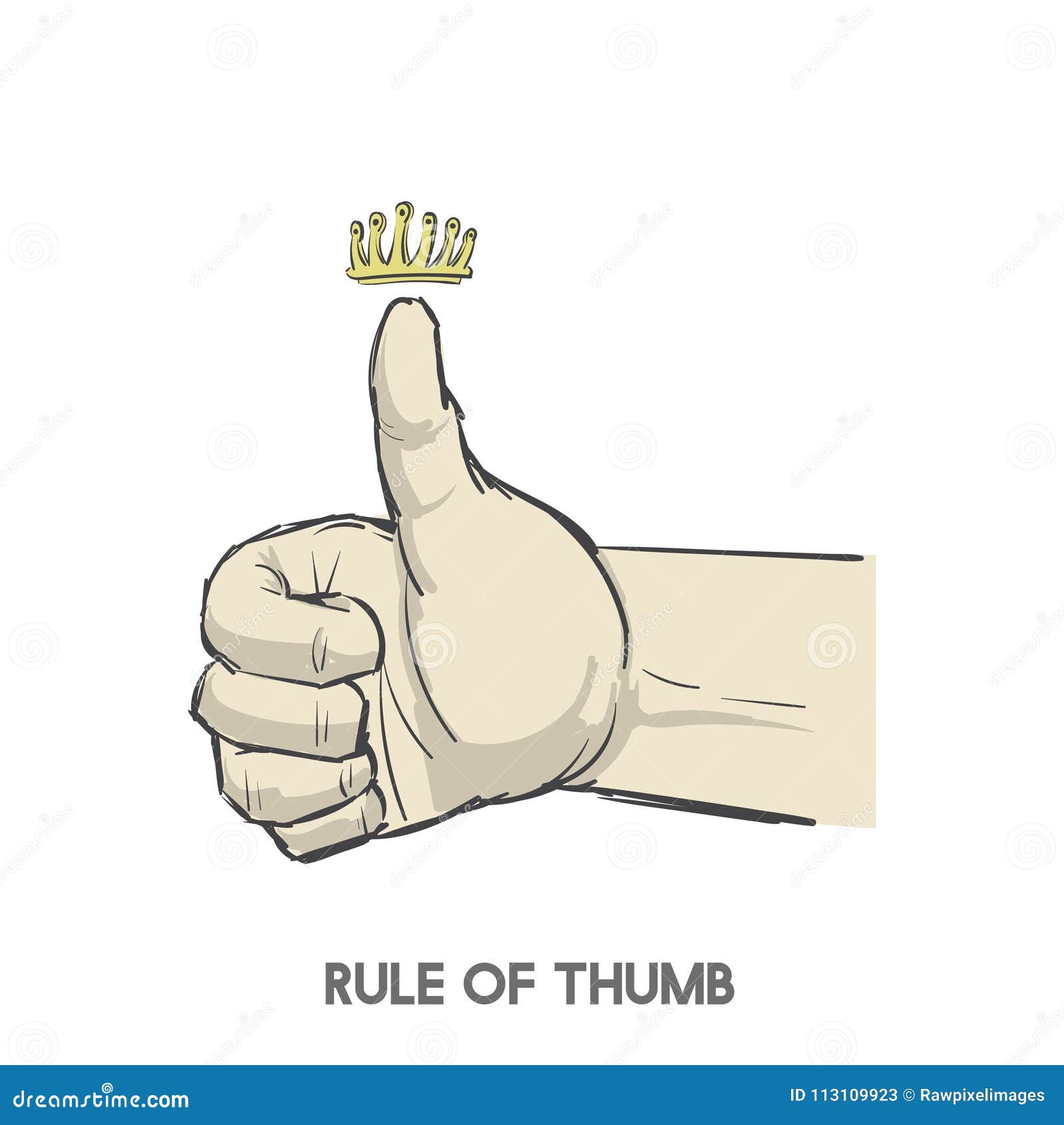 Illustrated Rule of Thumb Idiom Stock Illustration - Illustration of ...
