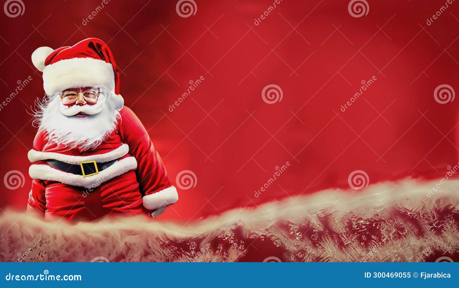 Illustrated Santa Claus on a Red Background Stock Illustration ...