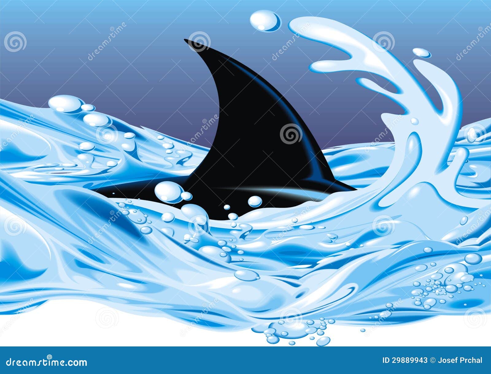 Illustrated Shark Water Background Stock Illustrations – 53 Illustrated ...