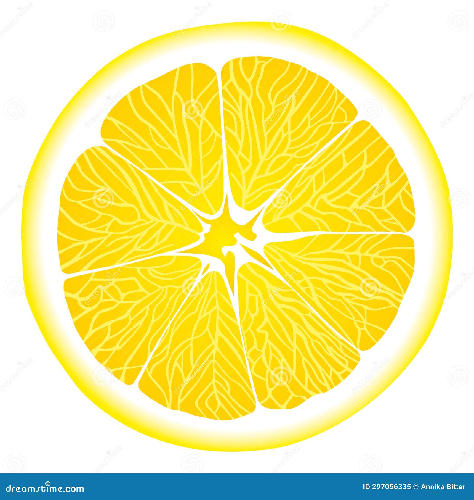 Illustrated sliced lemon stock image. Image of slice - 297056335