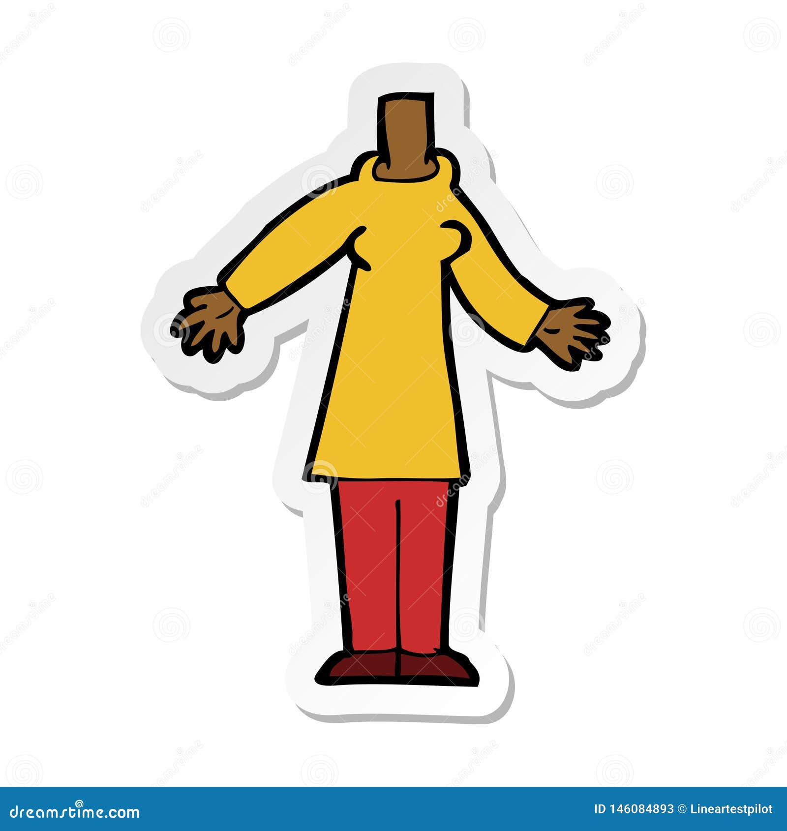 Sticker of a cartoon body stock vector. Illustration of clip - 146084893