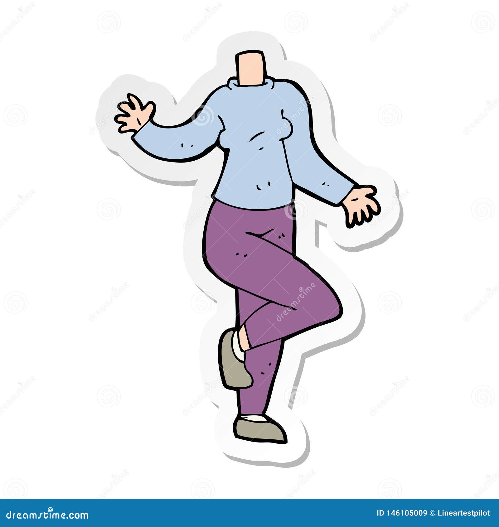 Sticker of a cartoon body stock vector. Illustration of simple - 146105009