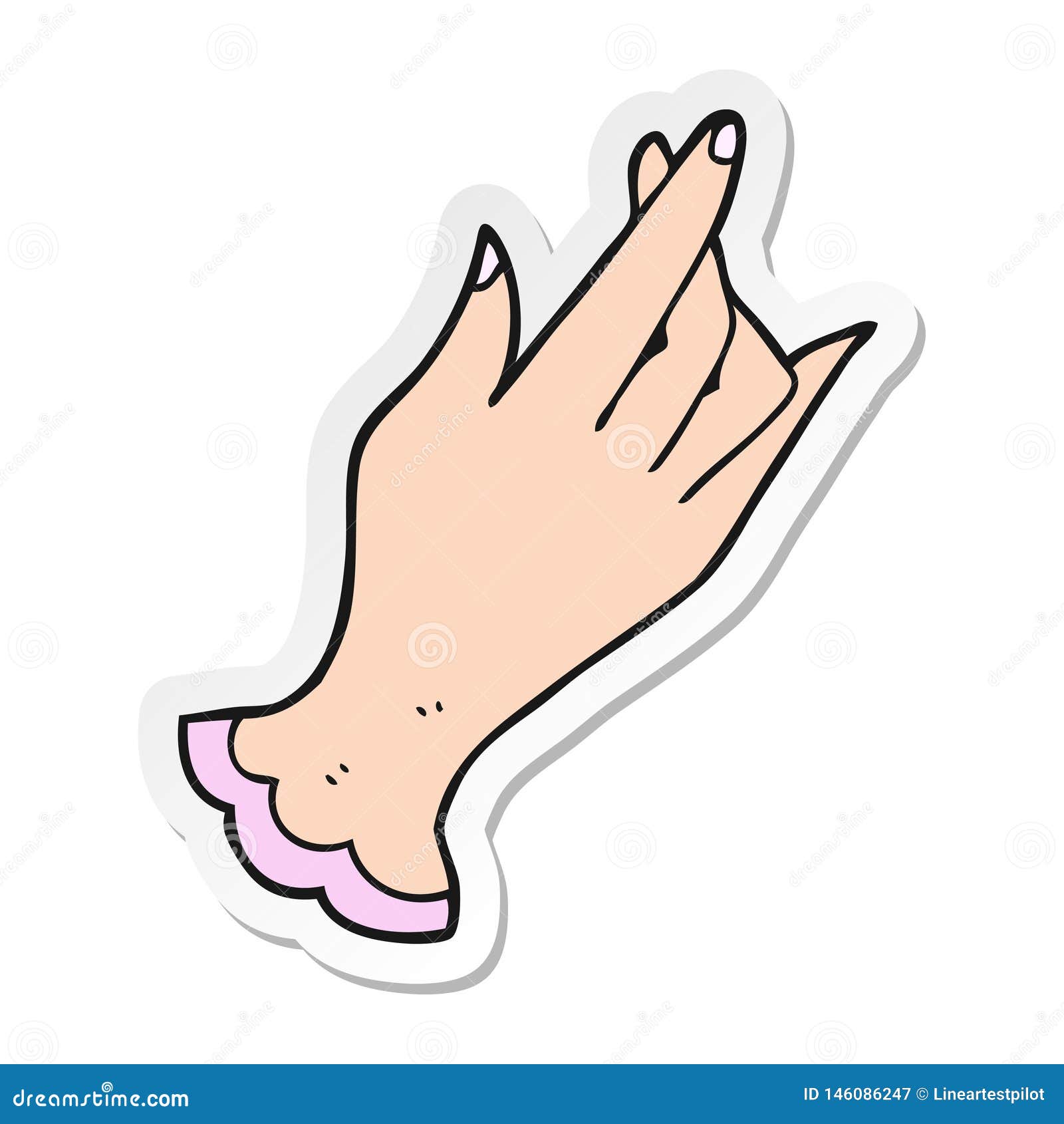 Sticker of a cartoon hand stock vector. Illustration of cartoon - 146086247