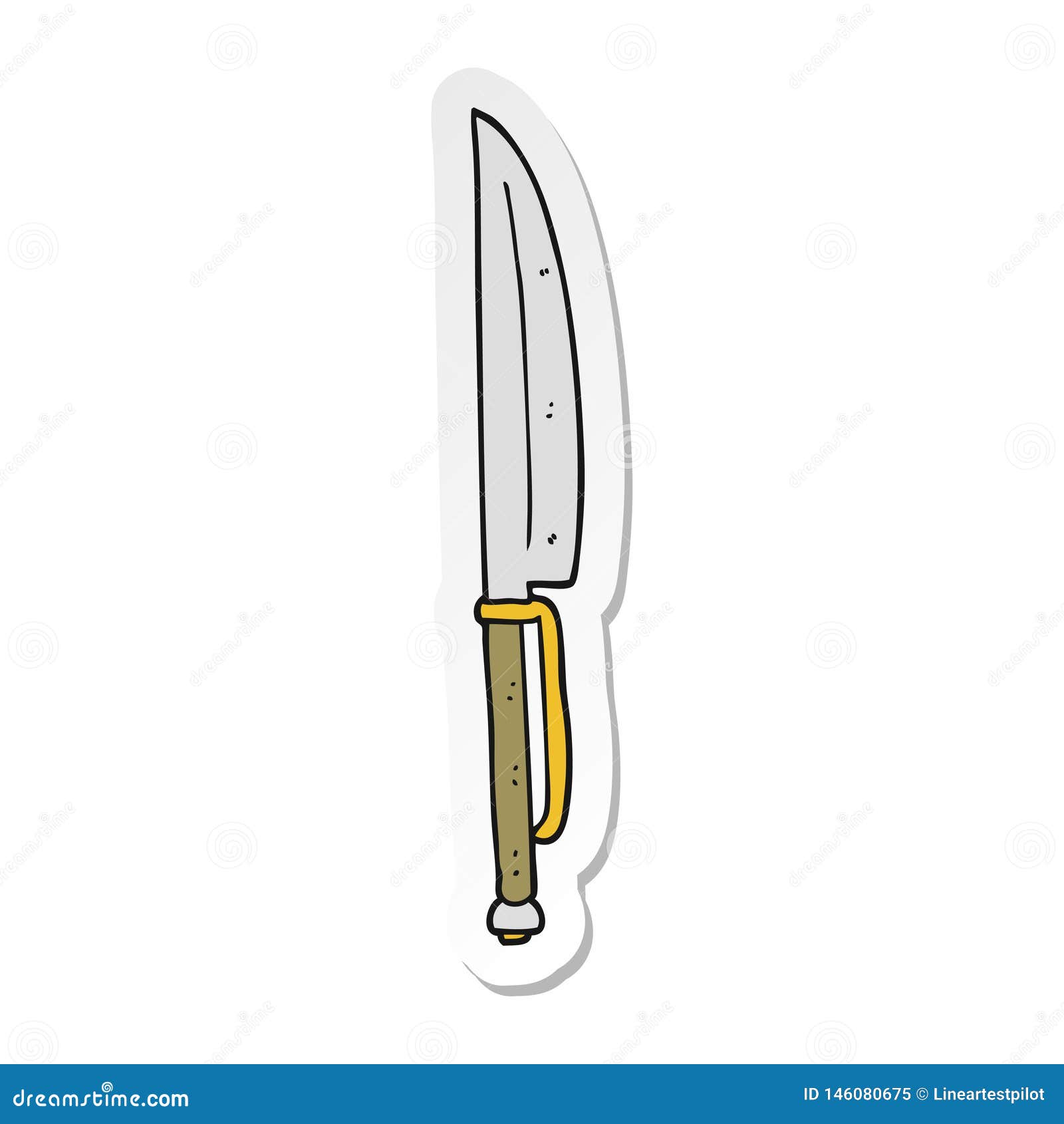 Sticker of a cartoon knife stock vector. Illustration of knife - 146080675