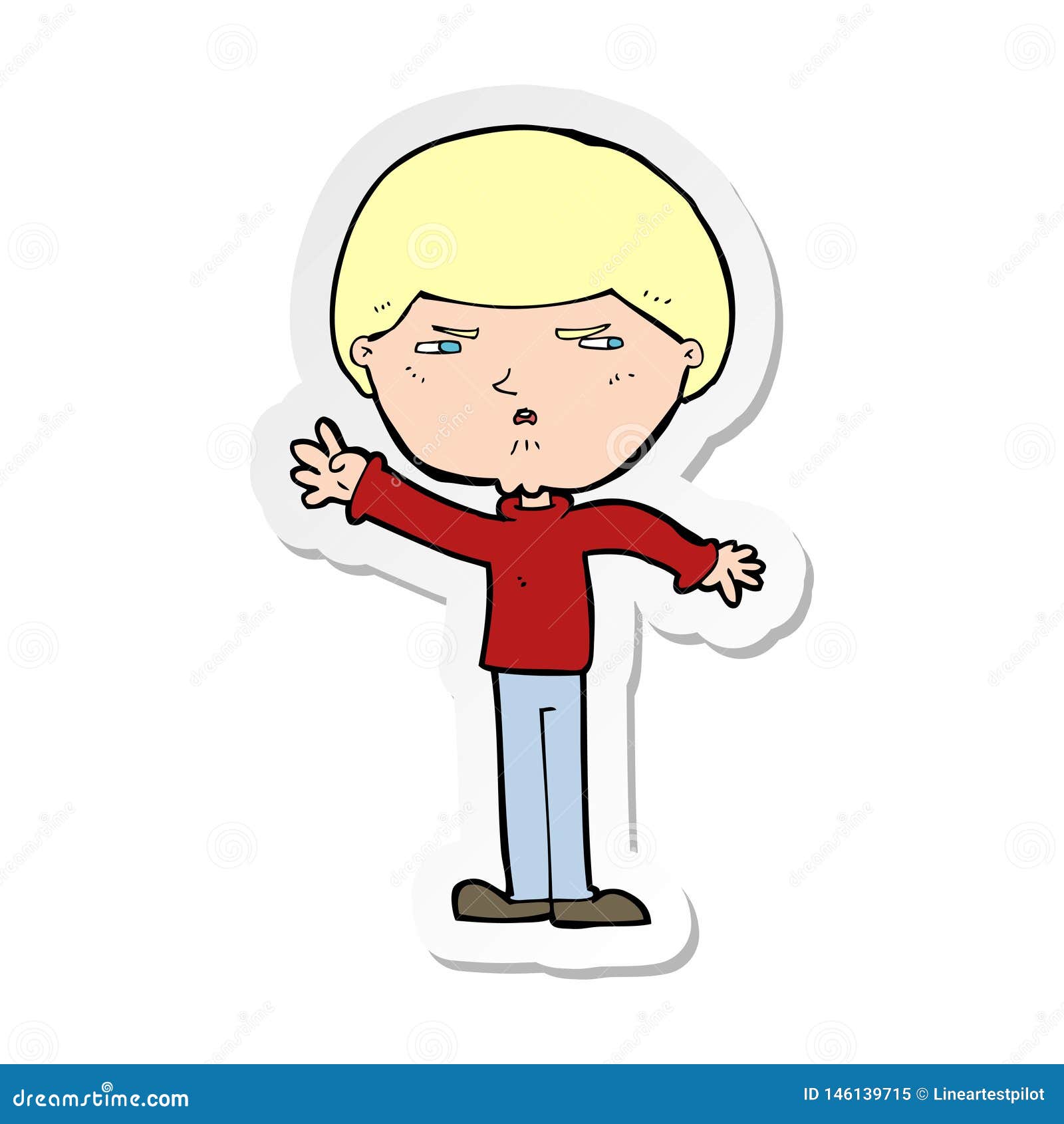 Sticker of a Cartoon Mean Man Stock Vector - Illustration of cartoon ...