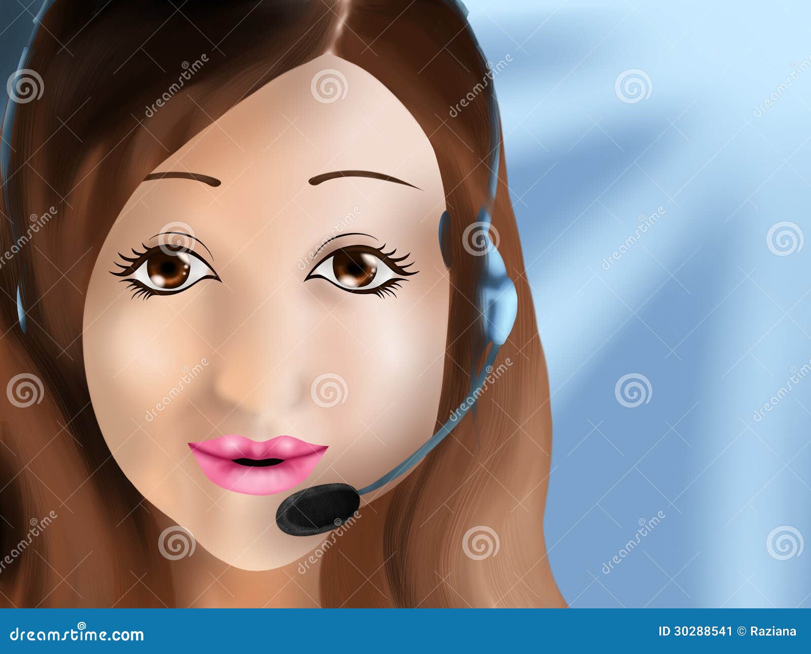 Tech Support Agent stock illustration. Illustration of pretty - 30288541