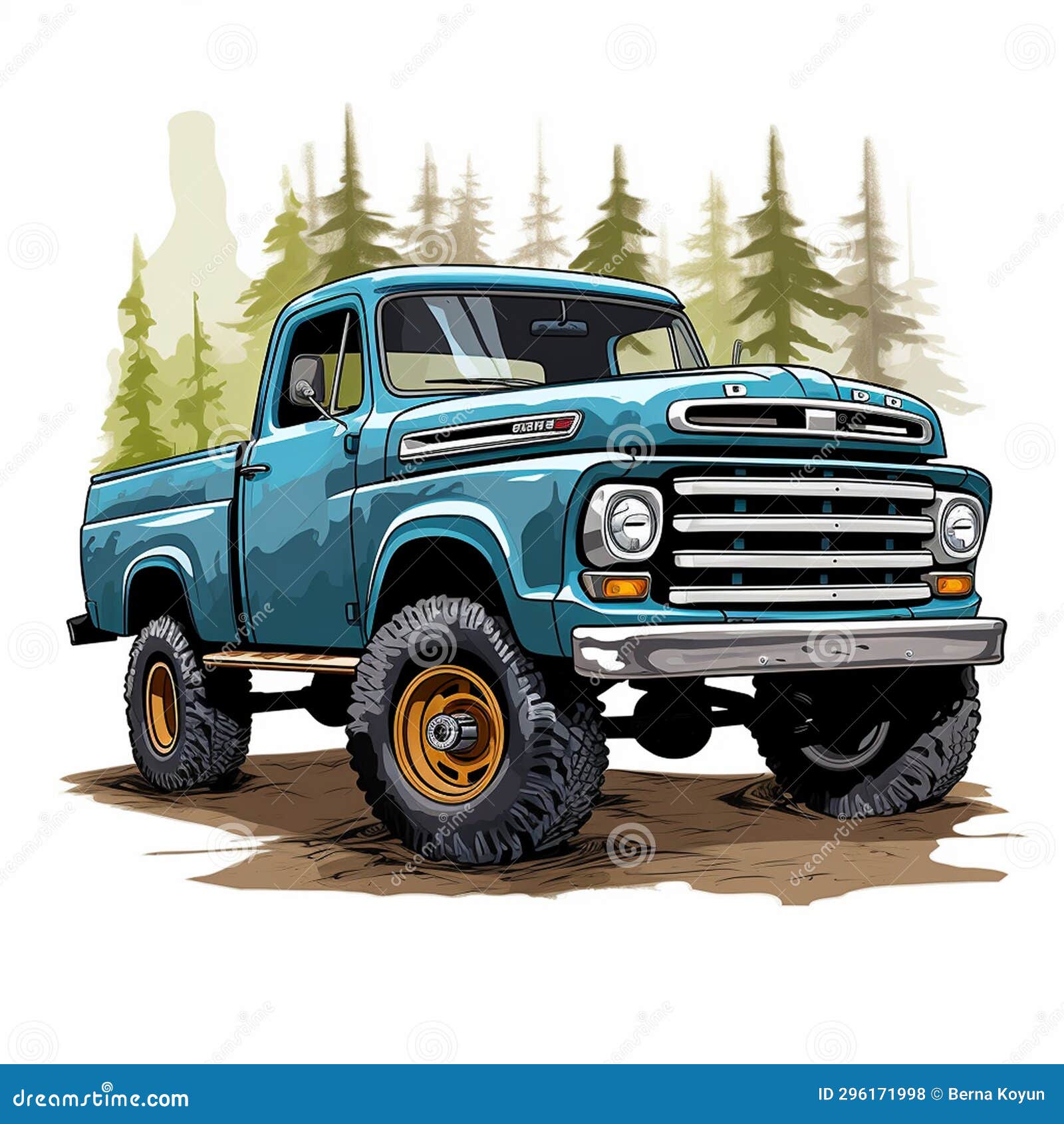 Illustrated Truck Creative Rendition Stock Illustration - Illustration ...
