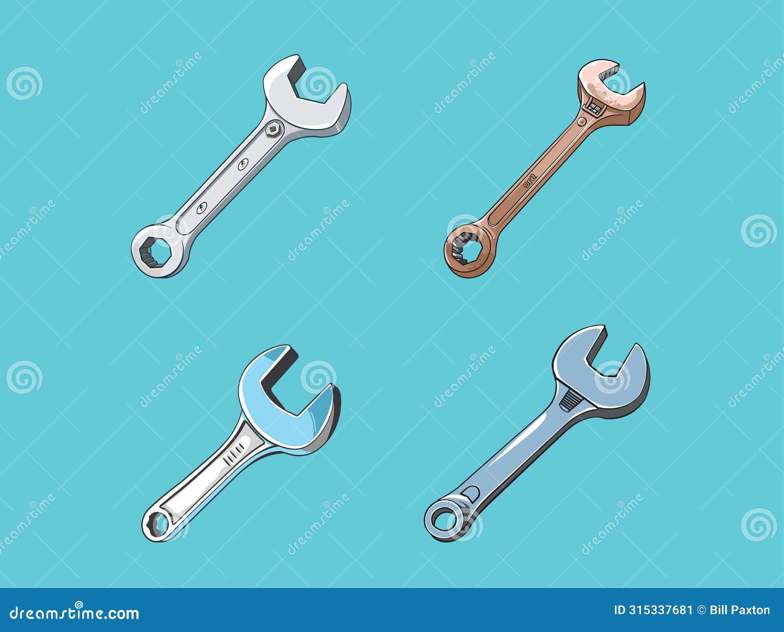 Illustrated Utility Of A Wrench Cartoon Vector | CartoonDealer.com ...