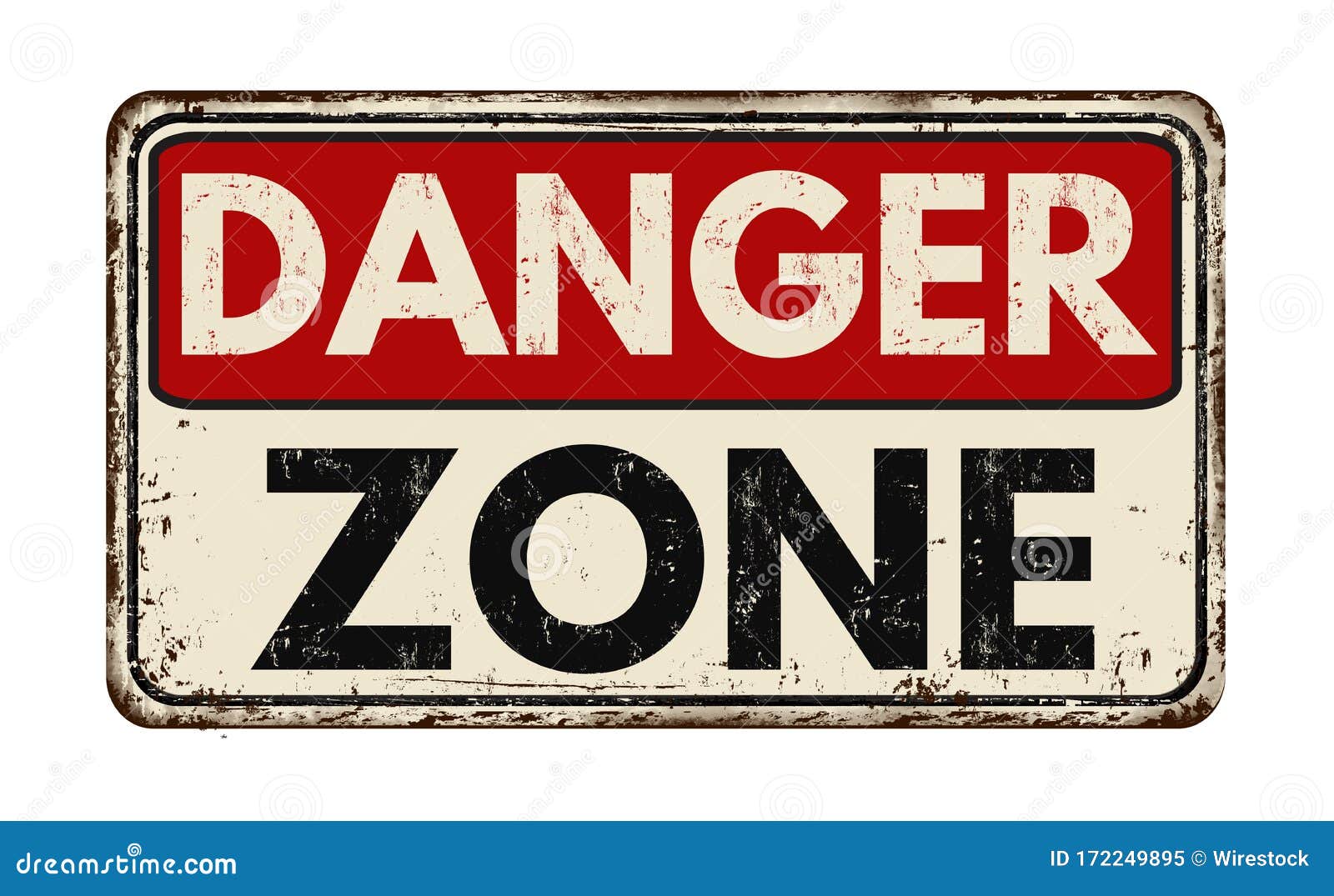 Illustrated Warning Sign of Danger Zone in White and Red Stock ... Illustrated Warning Sign of Danger Zone in White and Red Stock ...