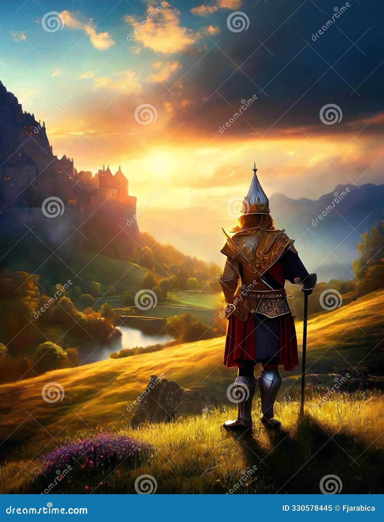 Illustrated Warrior In Armor Stock Image | CartoonDealer.com #330578461