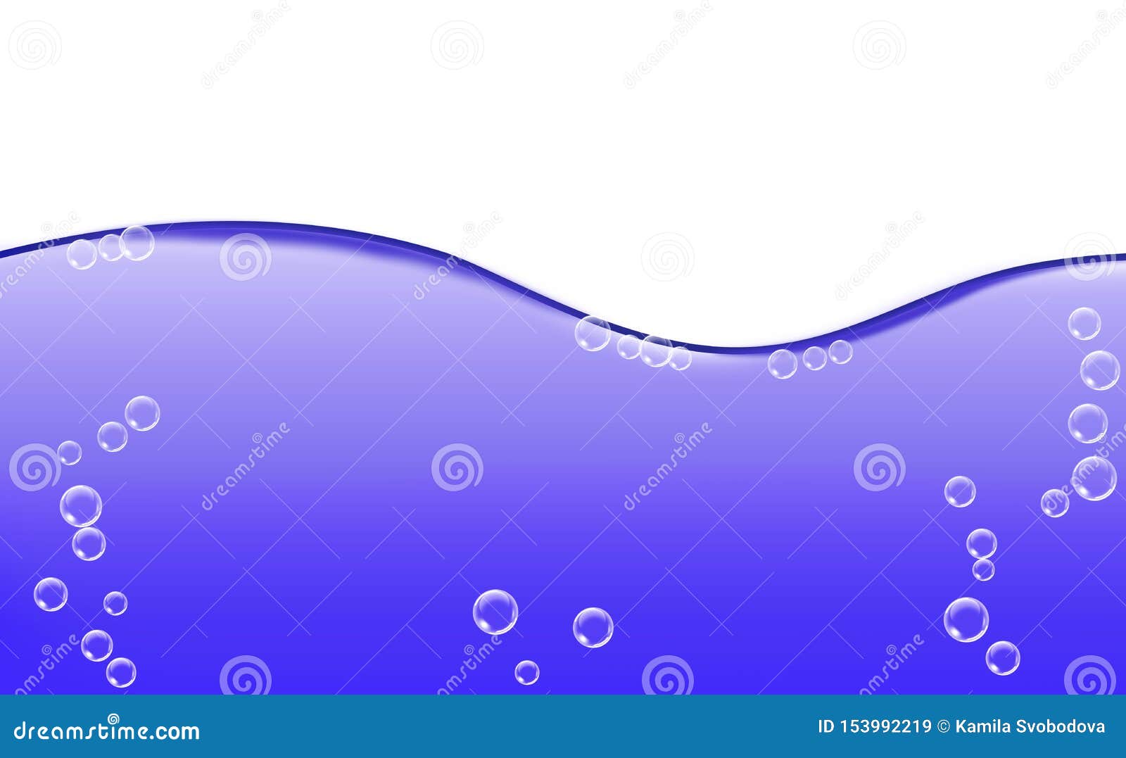 Illustrated Water Wave with Bubbles Stock Illustration - Illustration ...