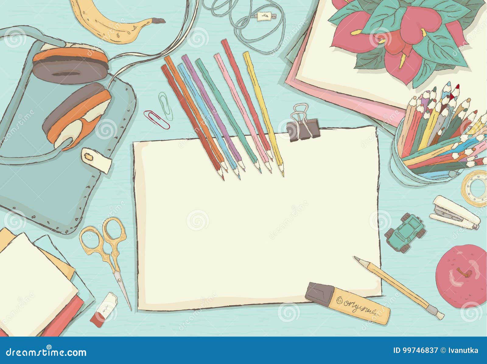 Illustrated Workplace Organization. Cartoon Vector | CartoonDealer.com ...