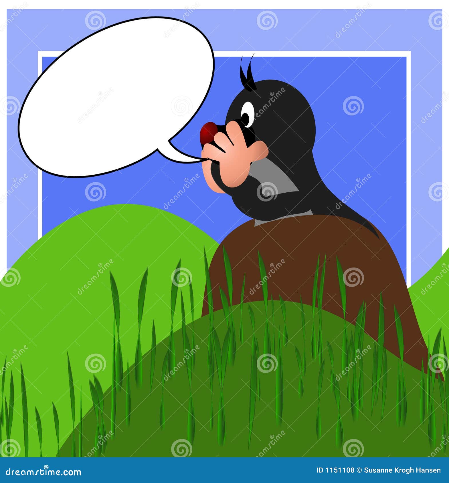 An Illustrated Yelling Mole Stock Illustration - Illustration of black ...