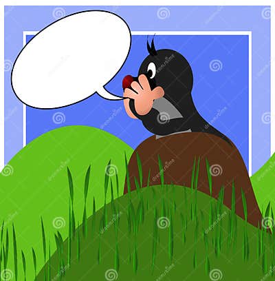 An Illustrated Yelling Mole Stock Illustration - Illustration of black ...