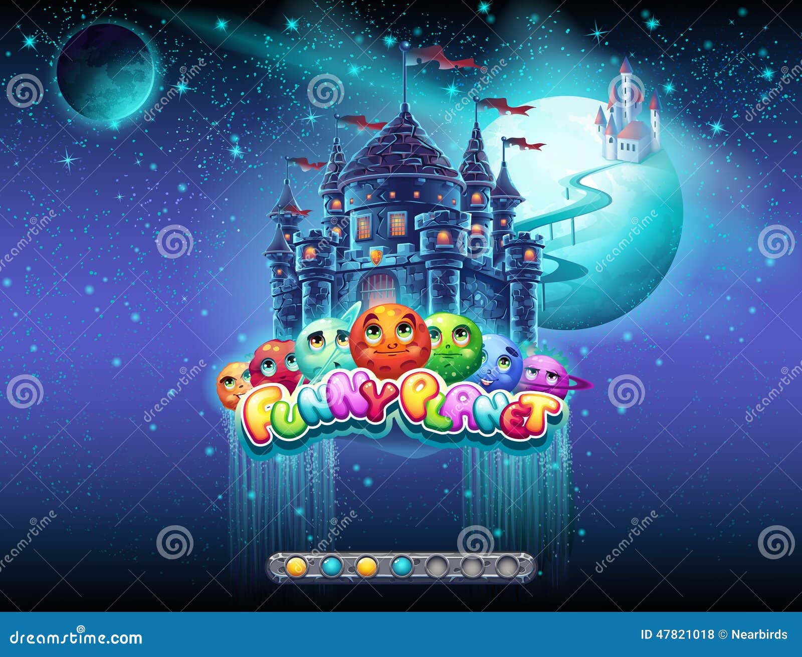 Example Of Loading Screen For The Game Monsters Vector Illustration ...