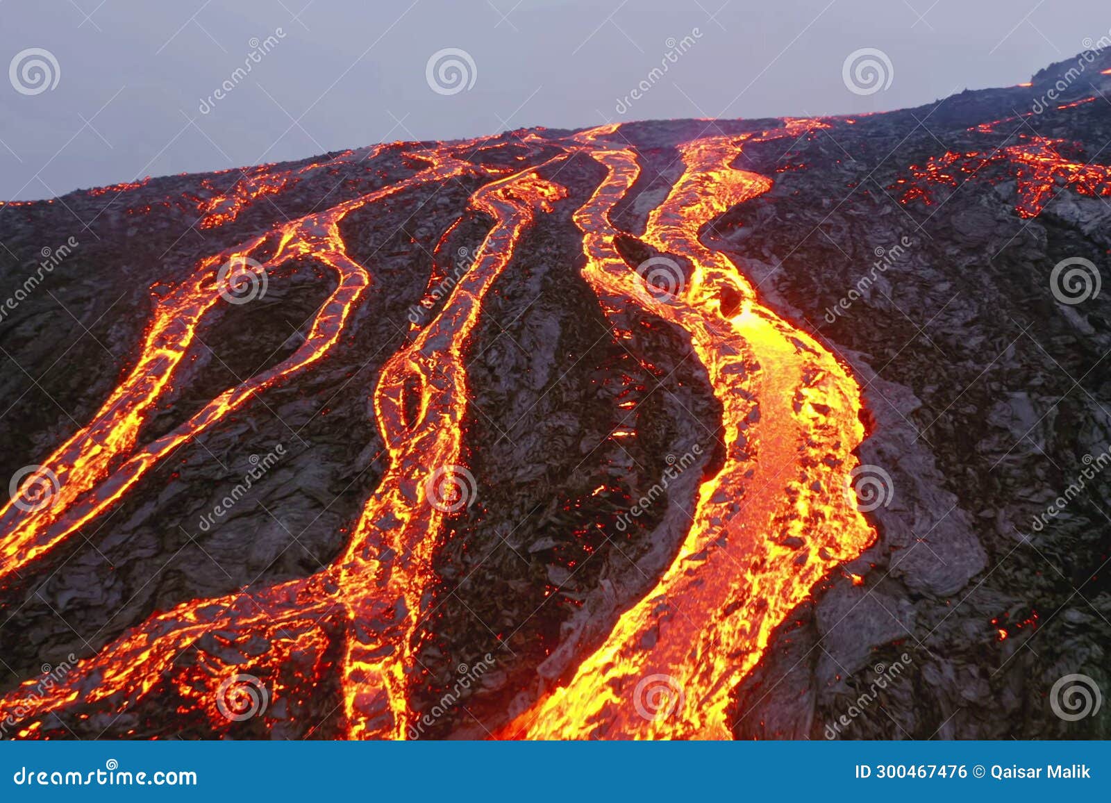 Molten Metamorphosis Lava Forging Rivers in Its Wake Stock Photo ...