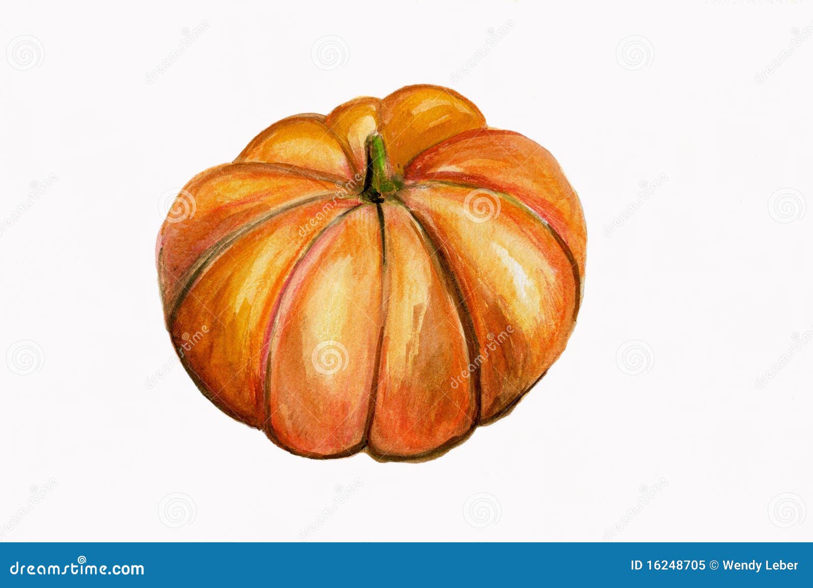 Illustratie, Enige Pompoen stock illustratie. Illustratie bestaande uit ...