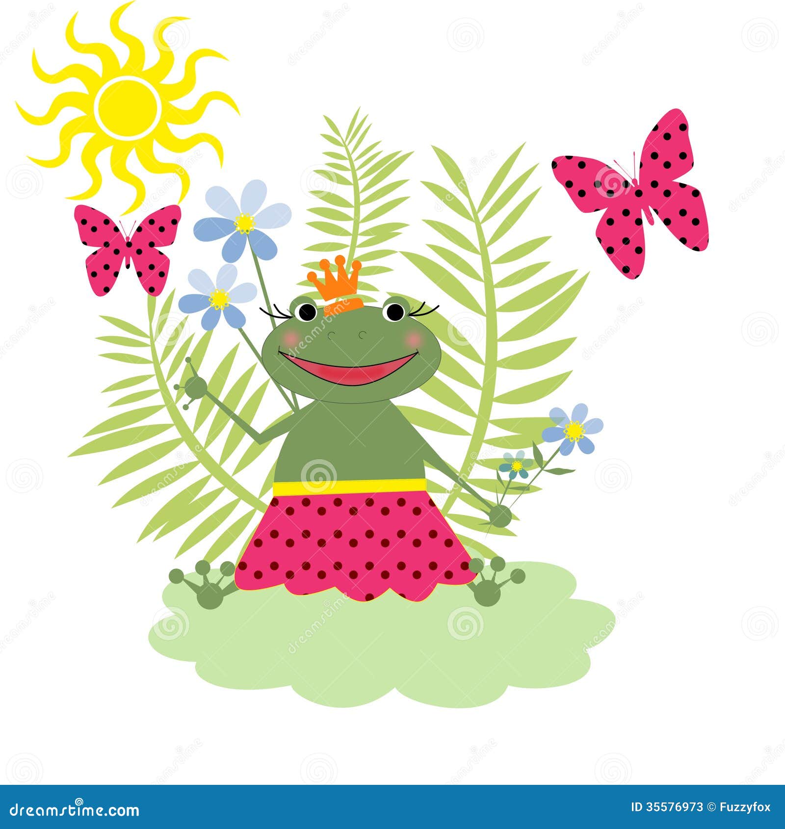 Illustratie met kikker stock illustratie. Illustration of mooi - 35576973