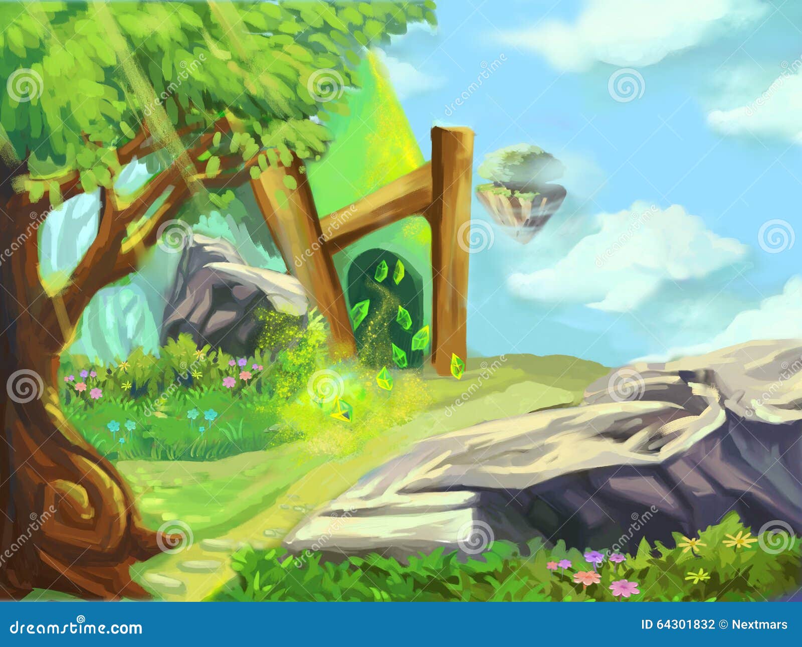 Illustratie: Neem Een Korte Rust in Het Bergbos Stock Illustratie ...