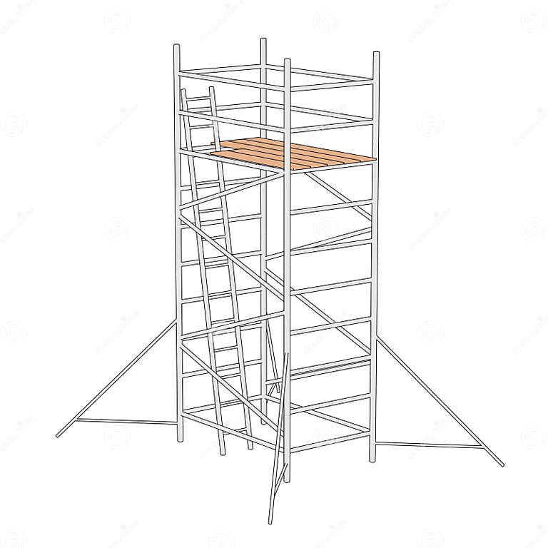 Illustratie Van Bouwsteiger Stock Illustratie - Illustration of ...