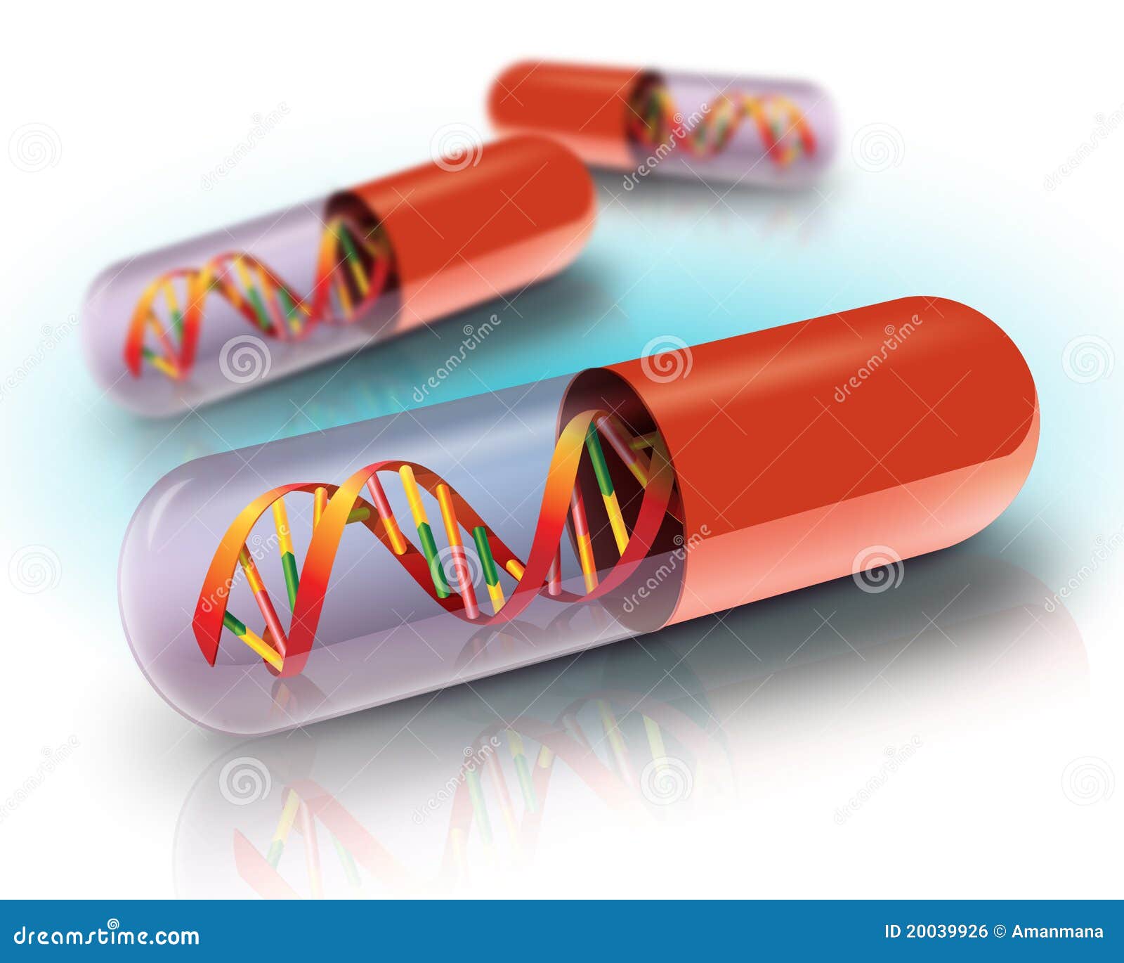 Illustratie Van DNA in Capsule Stock Illustratie - Illustration of ...