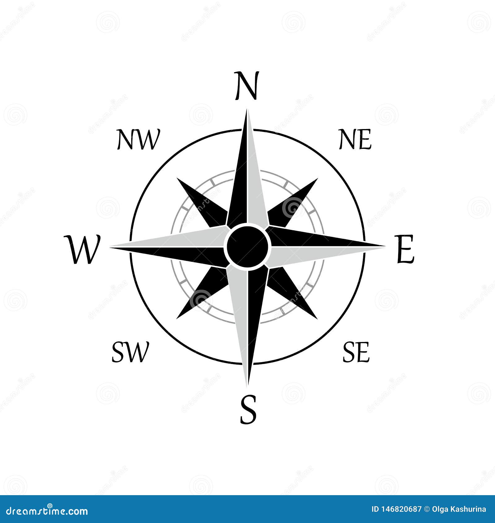 Illustratie Van Een Windroos Vectorpictogram, Eps 10 - Vector Vector ...