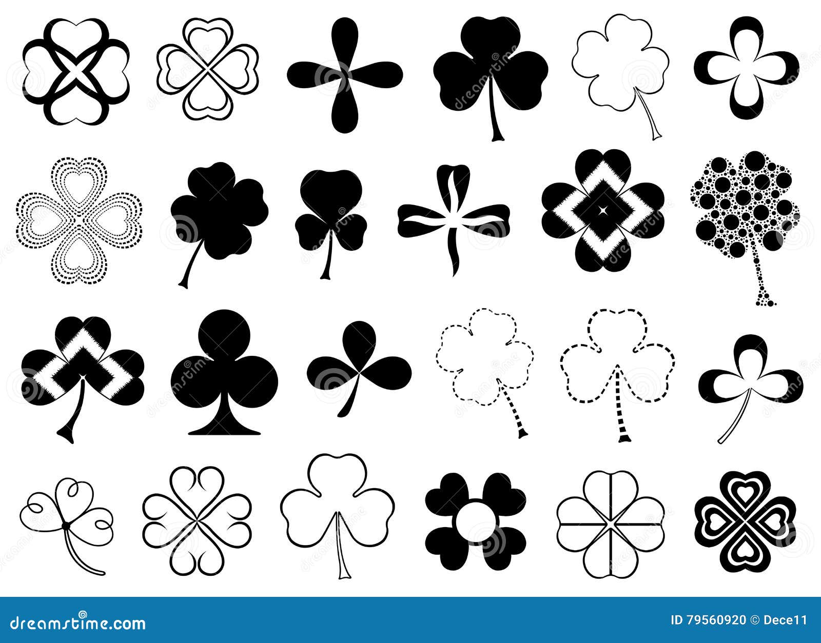 Illustratie Van Verschillende Klavers Vector Illustratie - Illustration ...