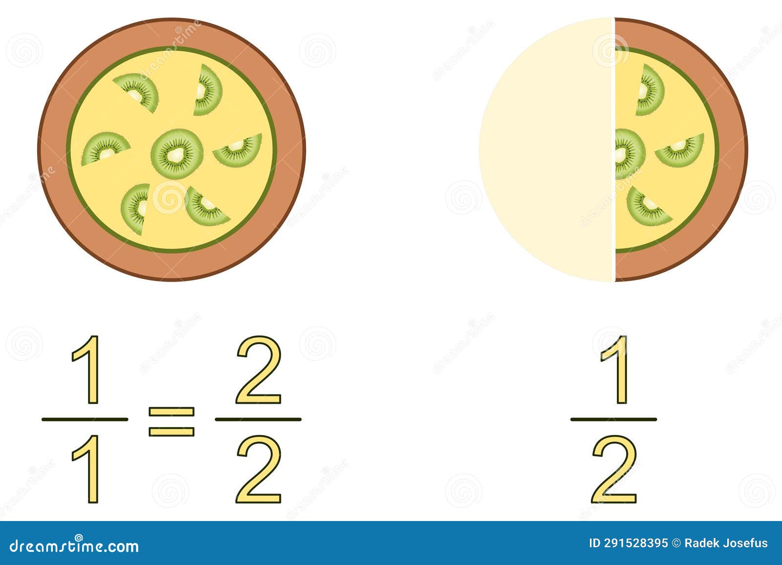 Illustrating the Fraction One Half Stock Vector - Illustration of ...