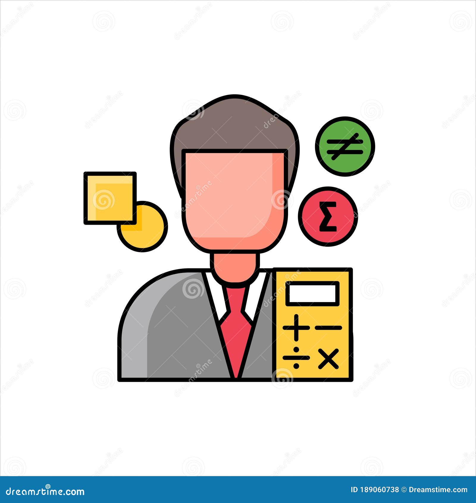 Math Teacher Avatar with Flat Design Style Stock Vector - Illustration ... Math Teacher Avatar with Flat Design Style Stock Vector - Illustration ...