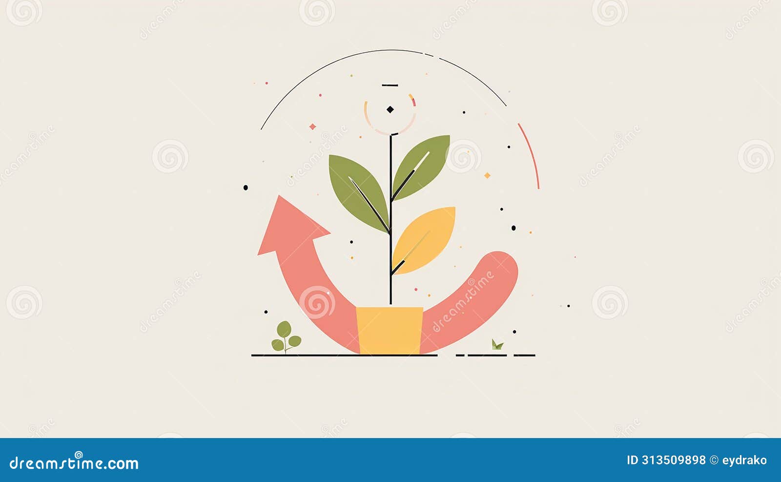 Illustrating Personal Growth: Upward Arrow and Sprouting Plant for ...