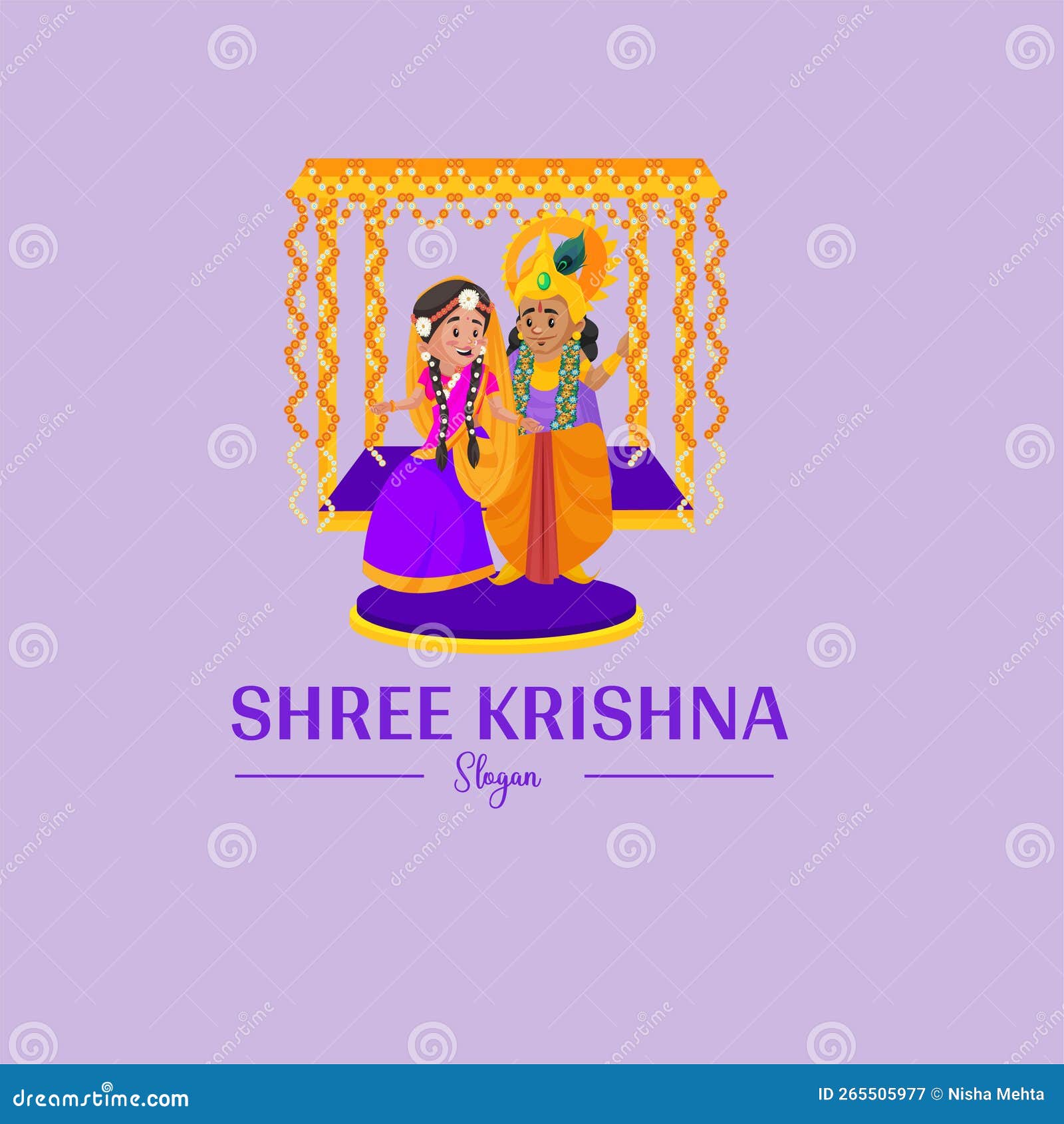 Shree Krishna Vector Mascot Logo Stock Vector - Illustration of ...