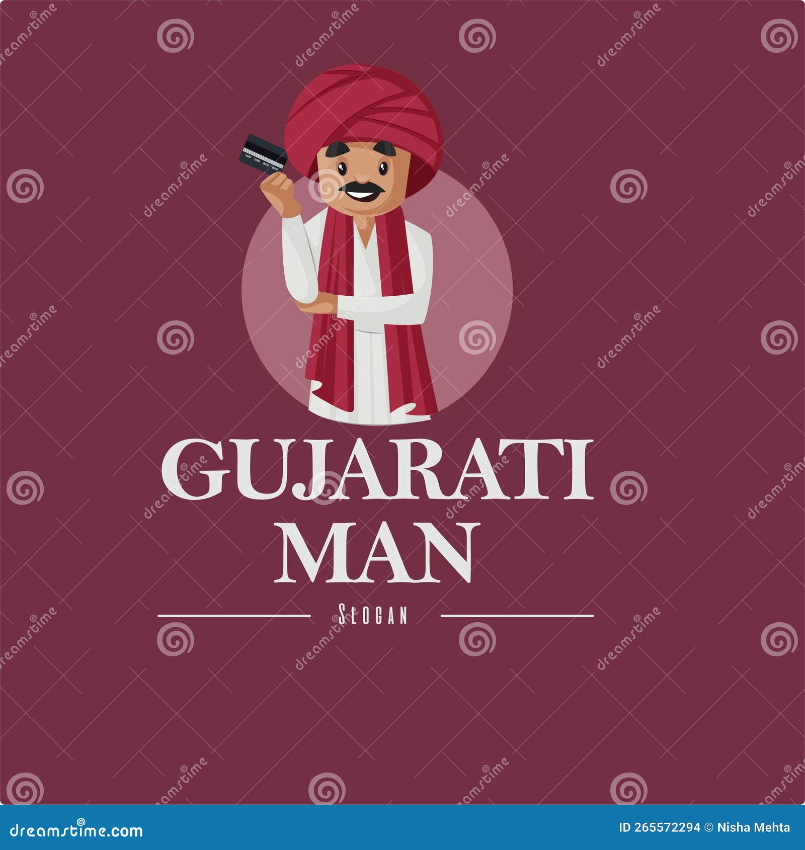 Gujarati Man Vector Mascot Logo | CartoonDealer.com #265572294