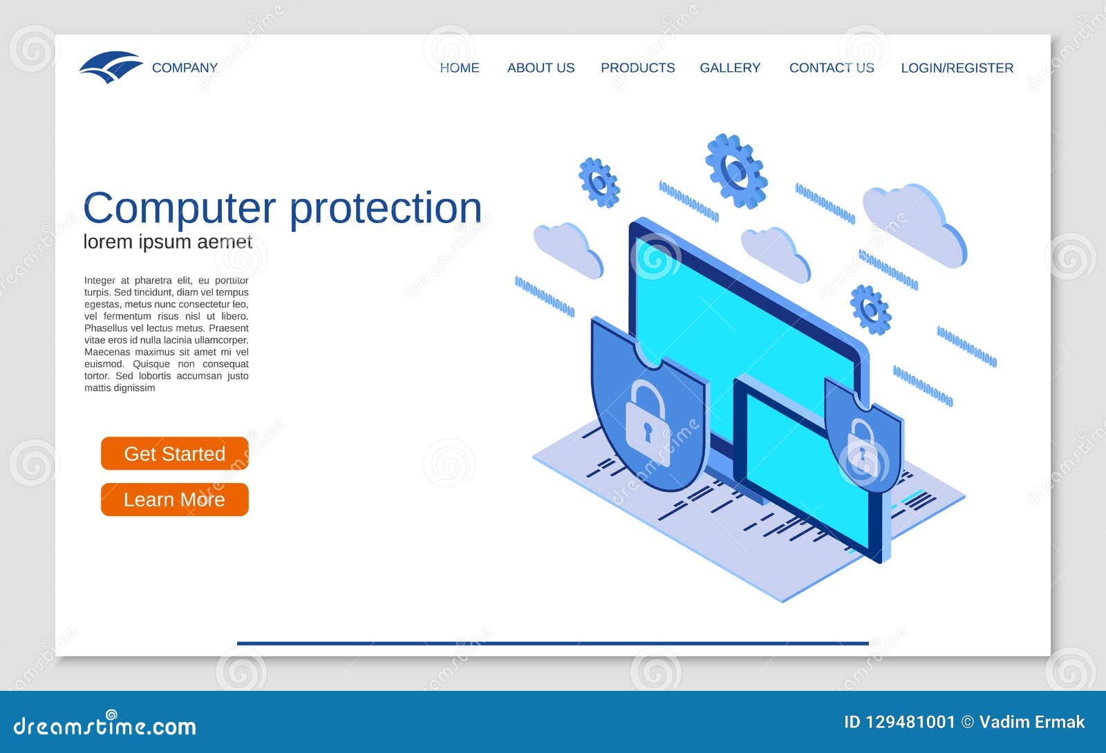 Computer Protection, Information Security Flat 3d Isometric Vector ...