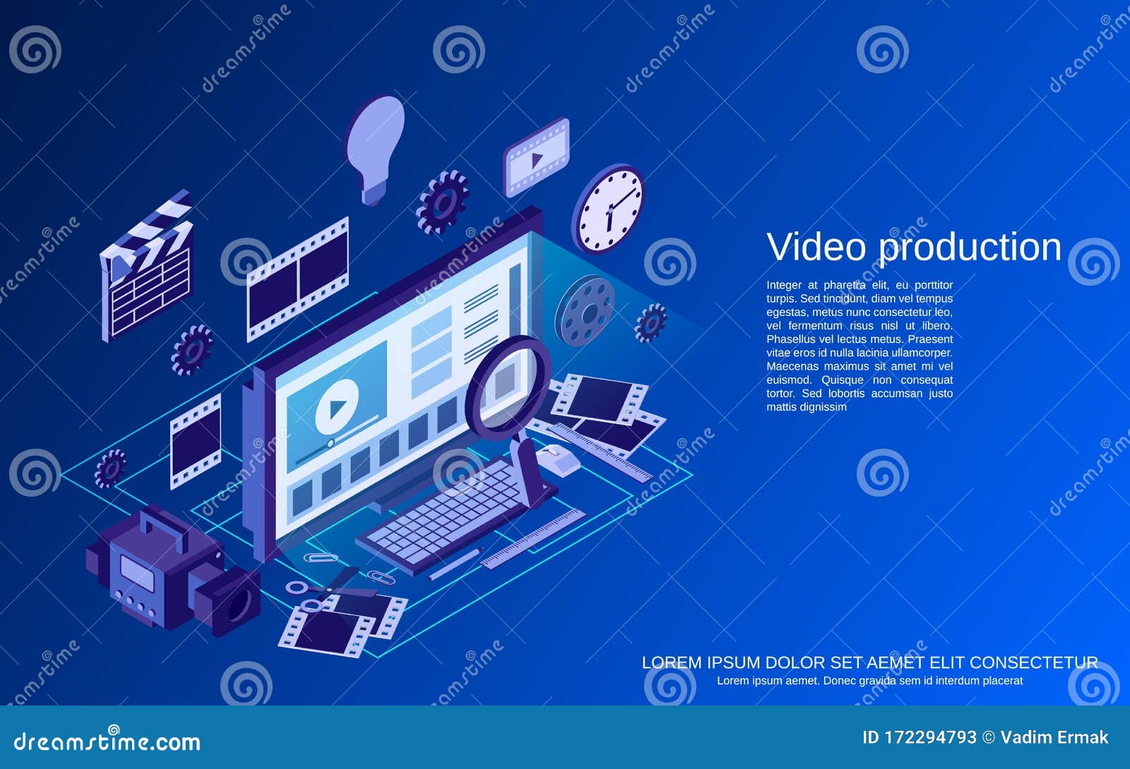 Video Production Vector Concept Illustration Stock Vector ...