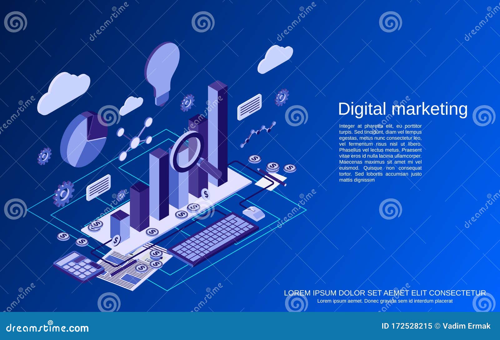 Digital Marketing, Management Vector Concept Stock Vector ...
