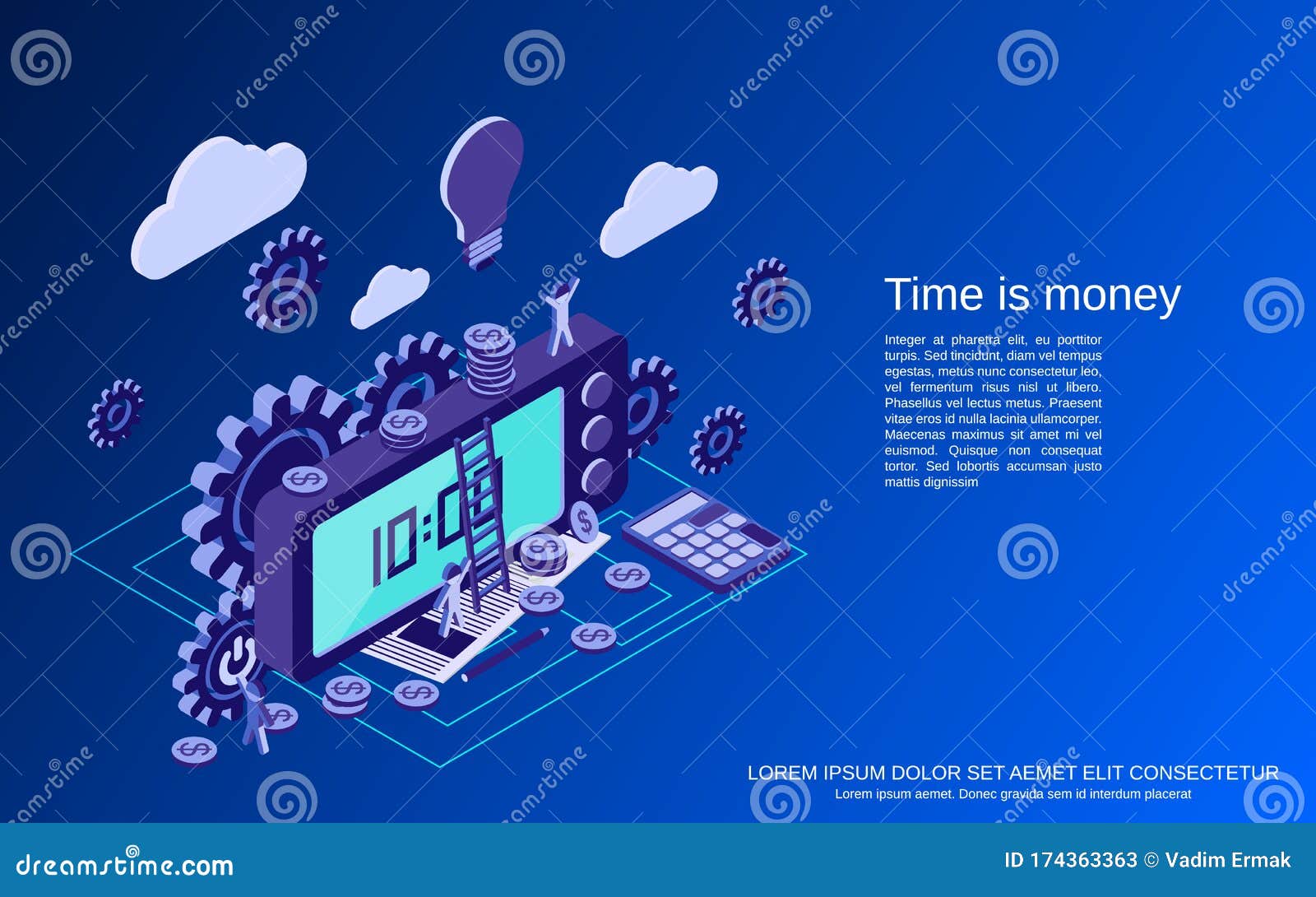 Time is Money, Business Planning Vector Concept Illustration Stock ...
